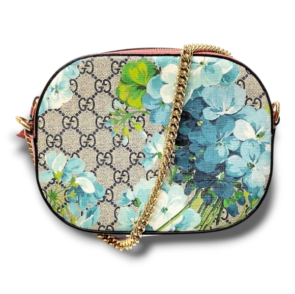 Gucci | Bags | Gucci Bloom Supreme Crossbody Mini Chain Bag Floral Pvc ...